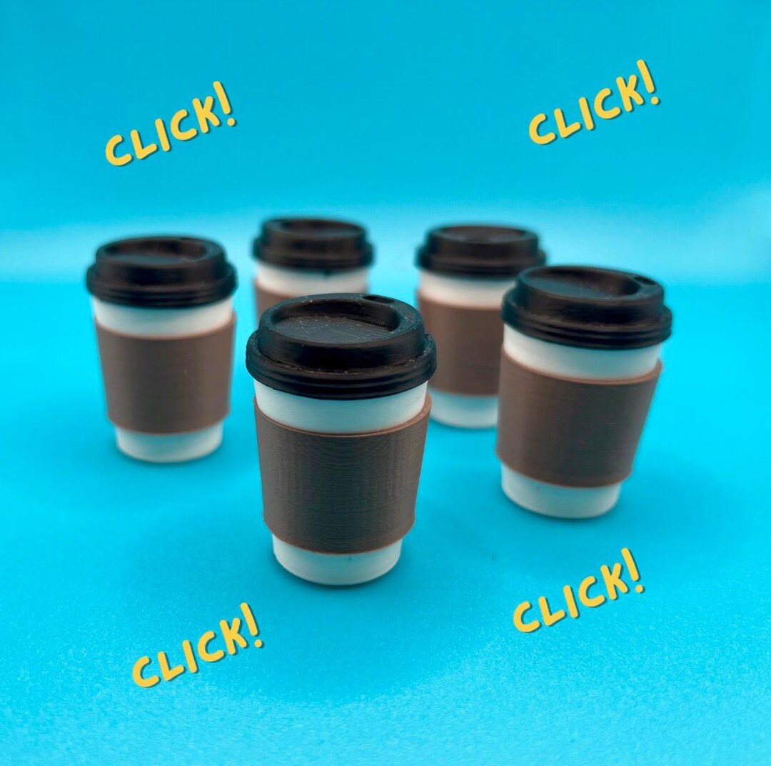 Mini Coffee Cup Clicker Fidget Toy – Stress Relief Desk Gadget | Cute ...