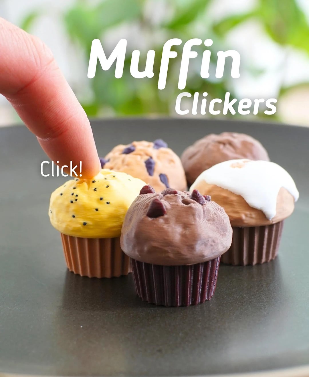 3D Printed Muffin Fidget Clicker| Sensory Click Toy | Stress Relief ...