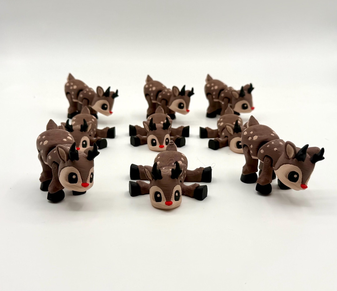 3D Printed Flexi Reindeer | Articulated Christmas Deer Fidget Toy ...