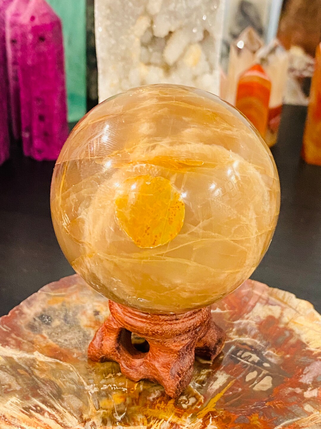 Peach Moonstone Sphere - Etsy