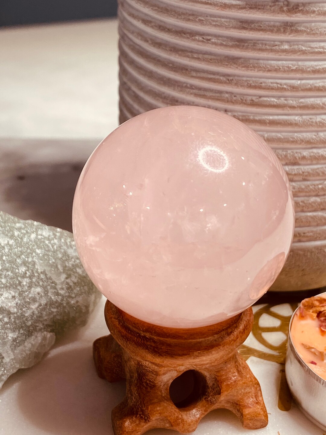 Rose Quartz Sphere - Etsy