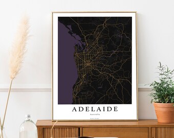Adelaide Map Wall Poster - Etsy Australia