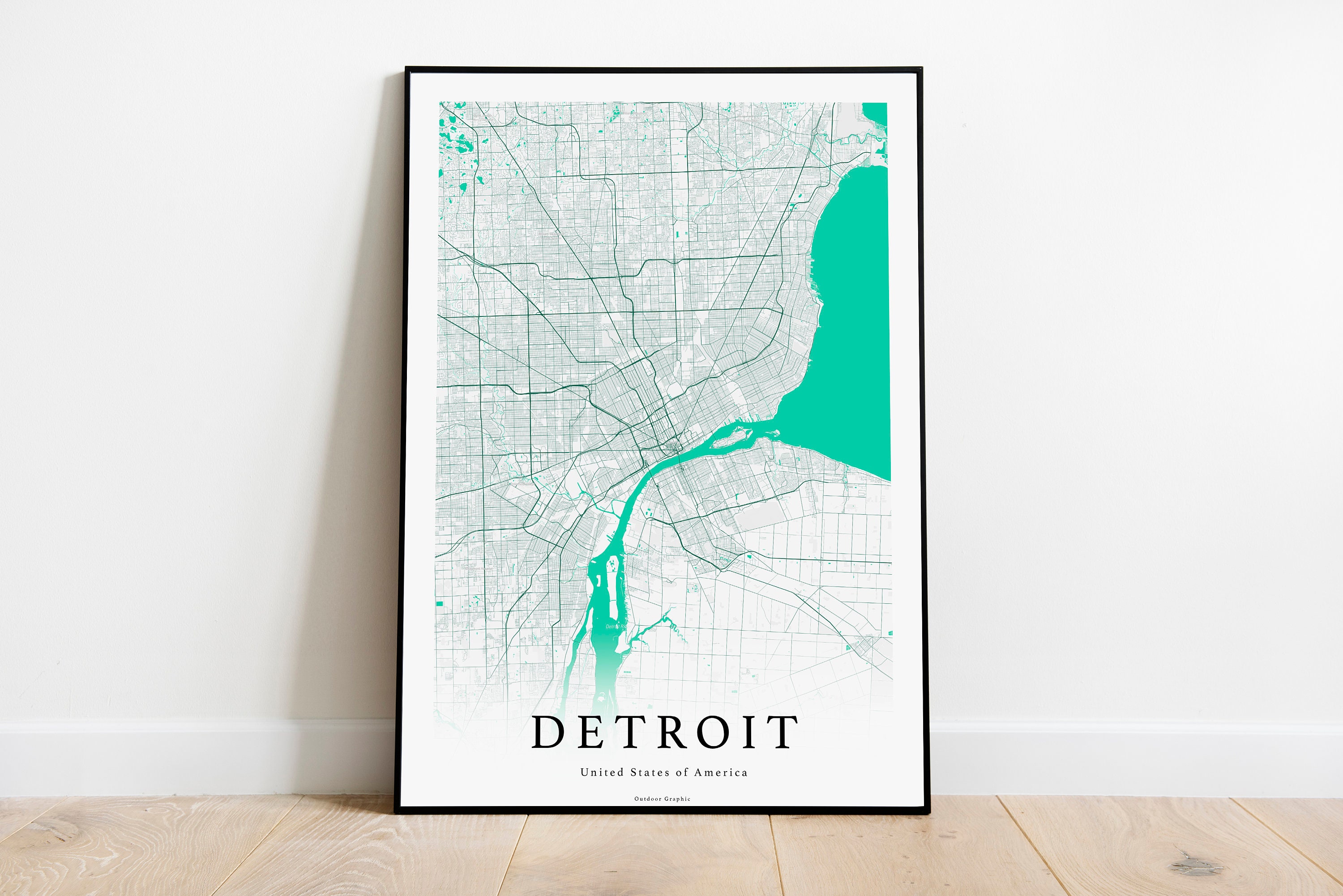 DETROIT POSTER USA Map Detroit Print United States Poster wall Art City ...