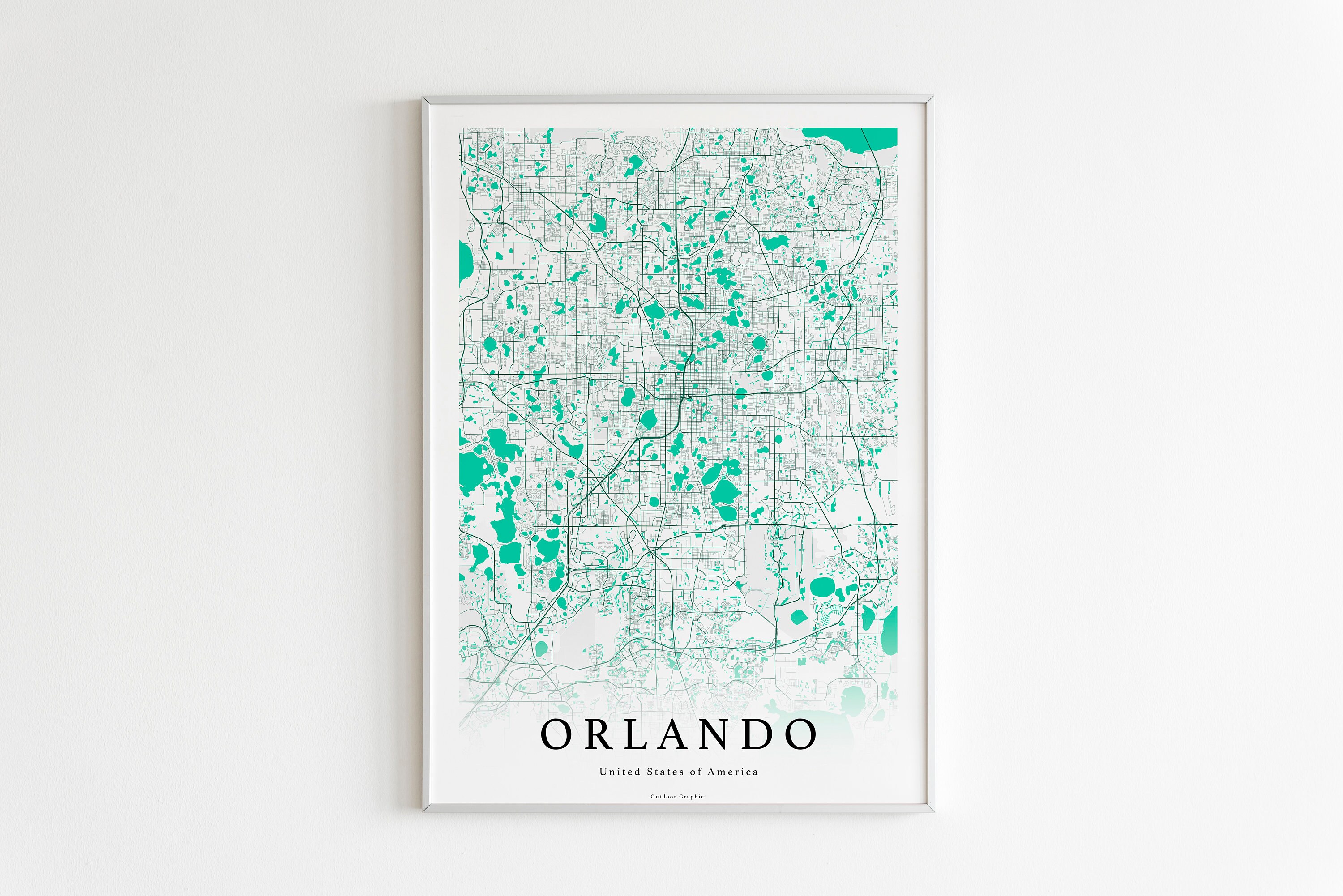 POSTER ORLANDO USA Map Orlando Print Art Poster wall Art City Map ...