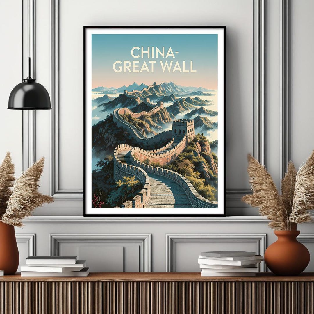 Great Wall of China Poster – Historic Chinese Landmark Art Print for ...