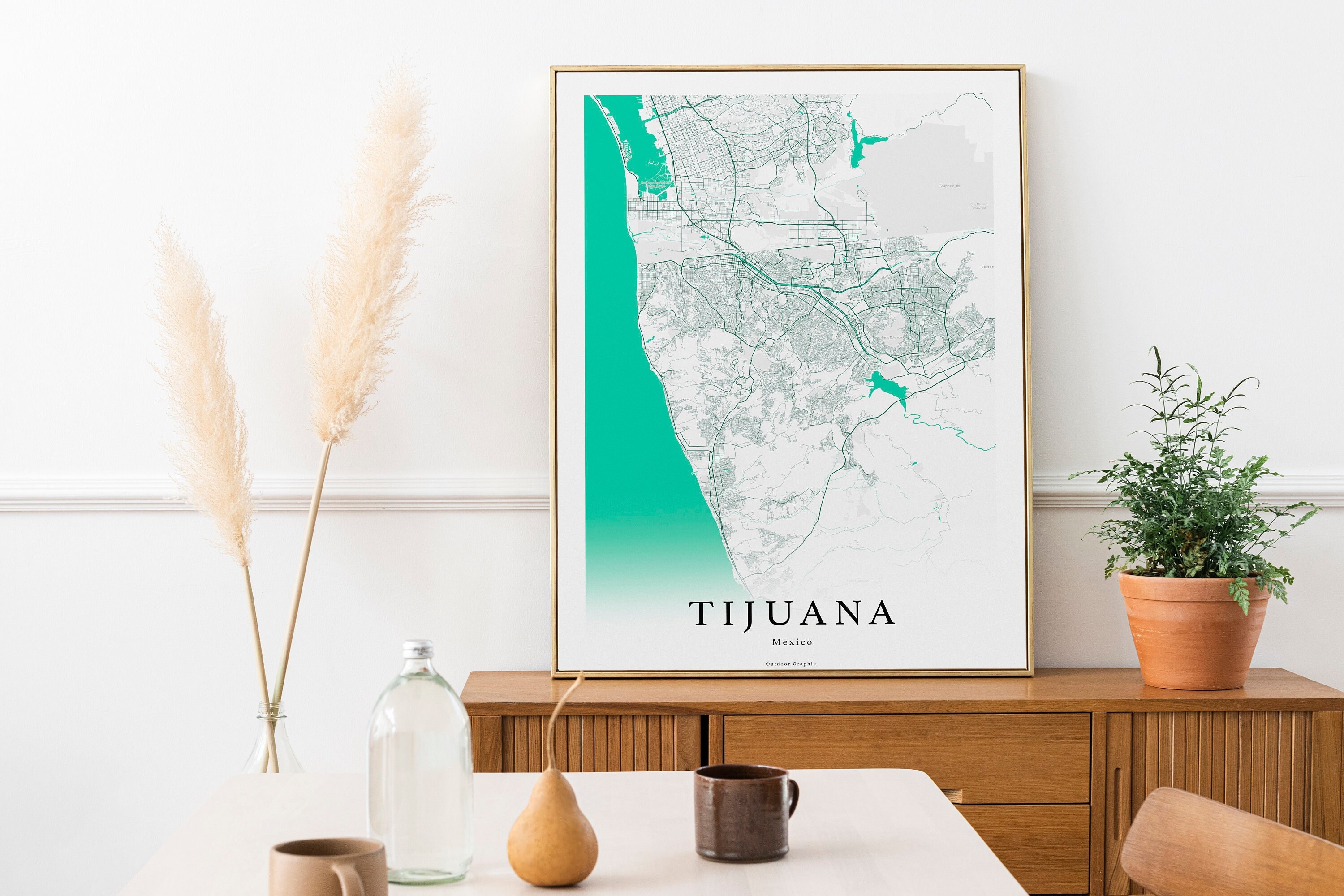 CARTEL TIJUANA Mapa de México tijuana print Descarga digital Arte mural ...