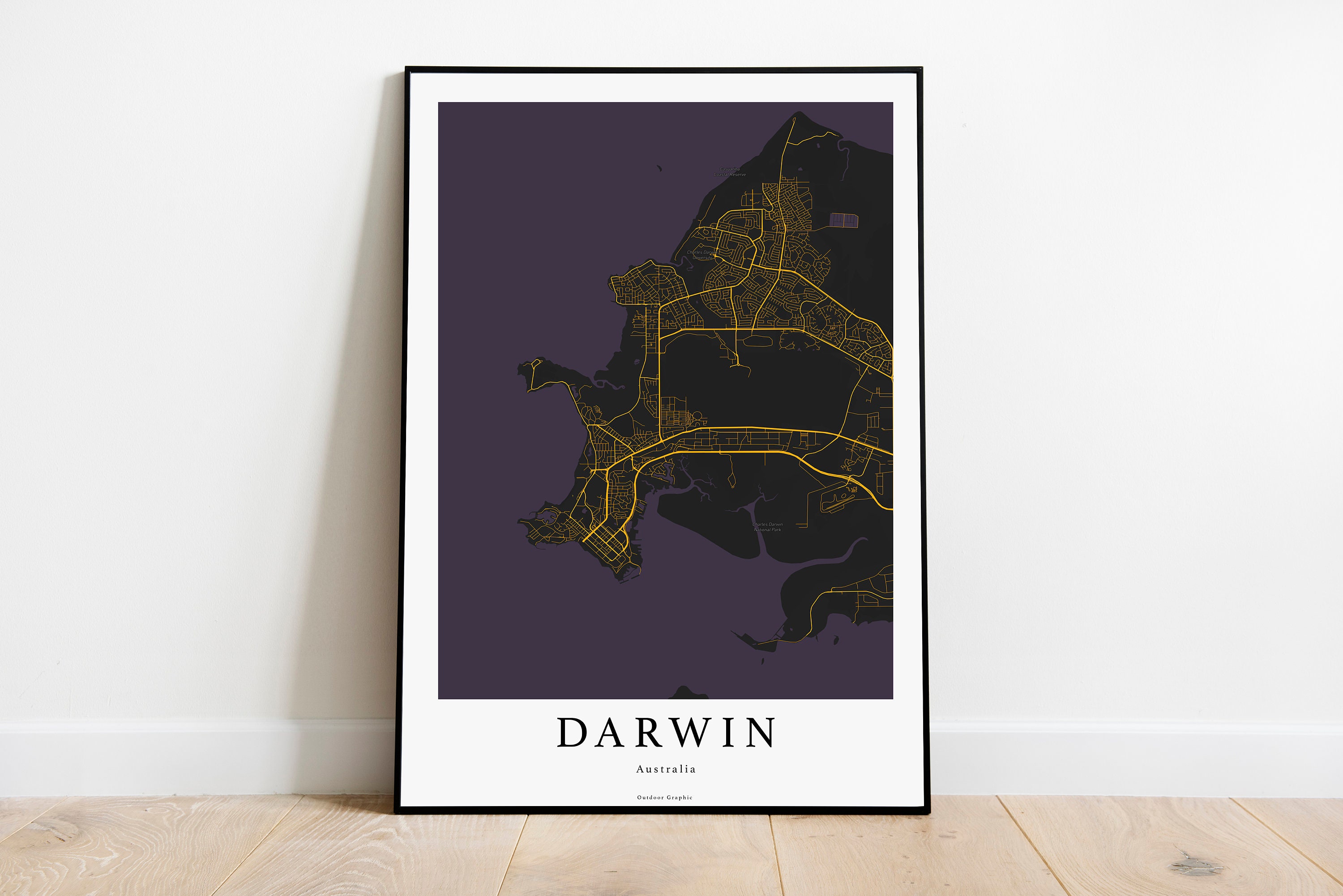 DARWIN POSTER Printable Poster Print Map Map Australia Digital Download ...