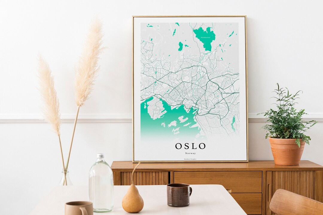 OSLO POSTER norway Map oslo Print Digital Download Wall Art City Map ...
