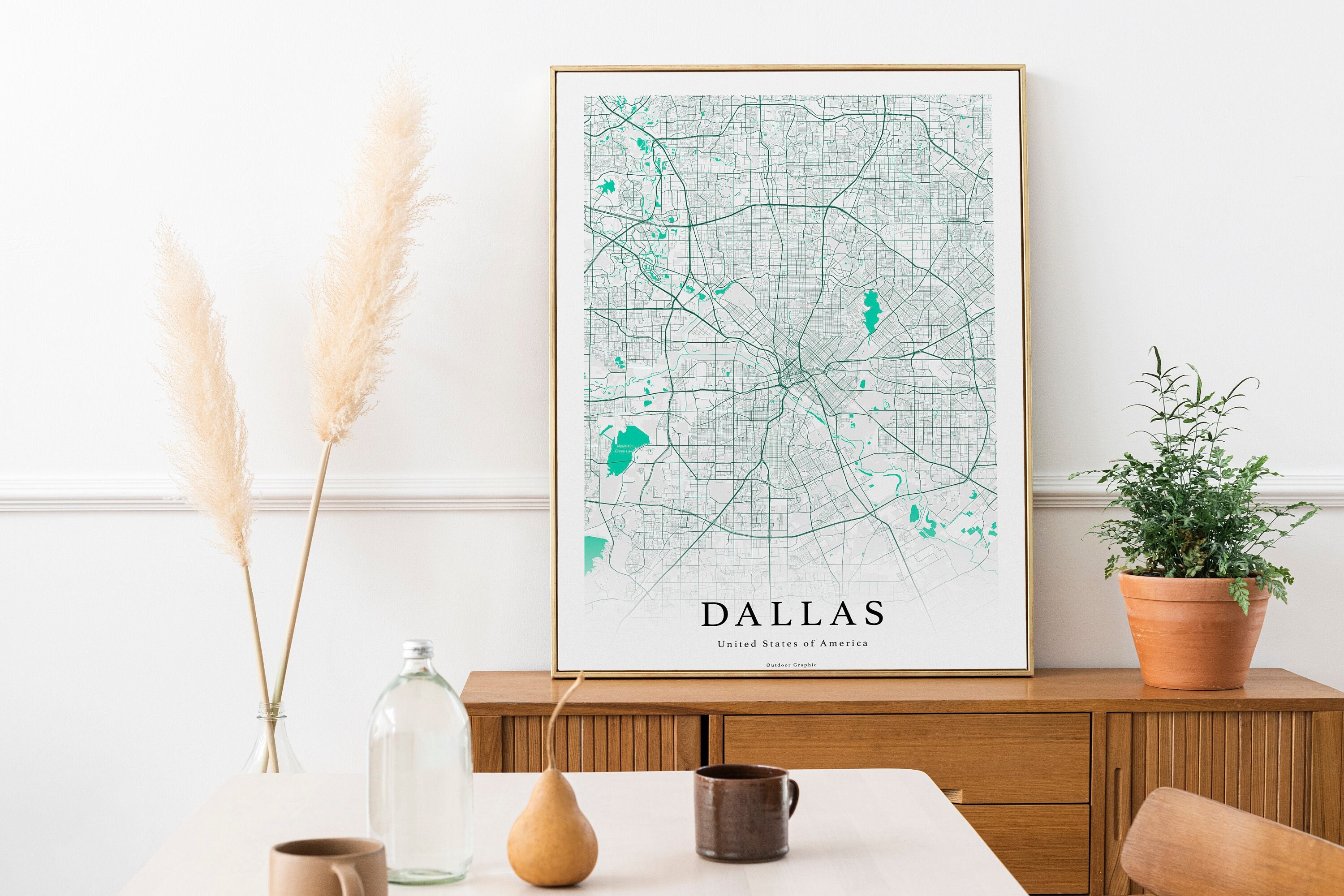 POSTER DALLAS USA Map dallas Print United States Poster wall Art City ...