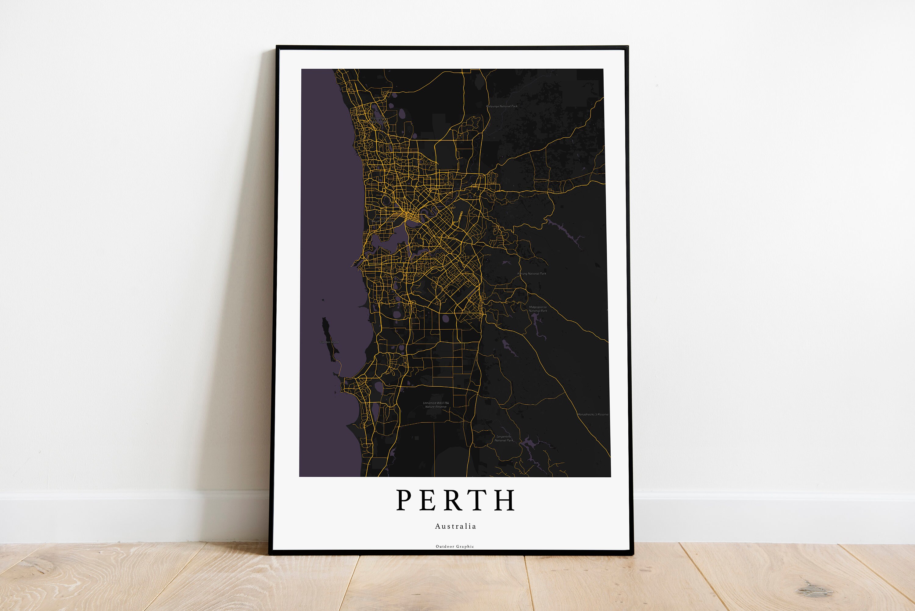 PERTH POSTER Printable Poster Print Map Map Australia Digital Download ...