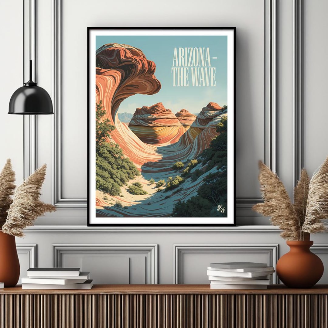 The Wave Arizona Poster – Surreal Desert Rock Formation Art Print for ...