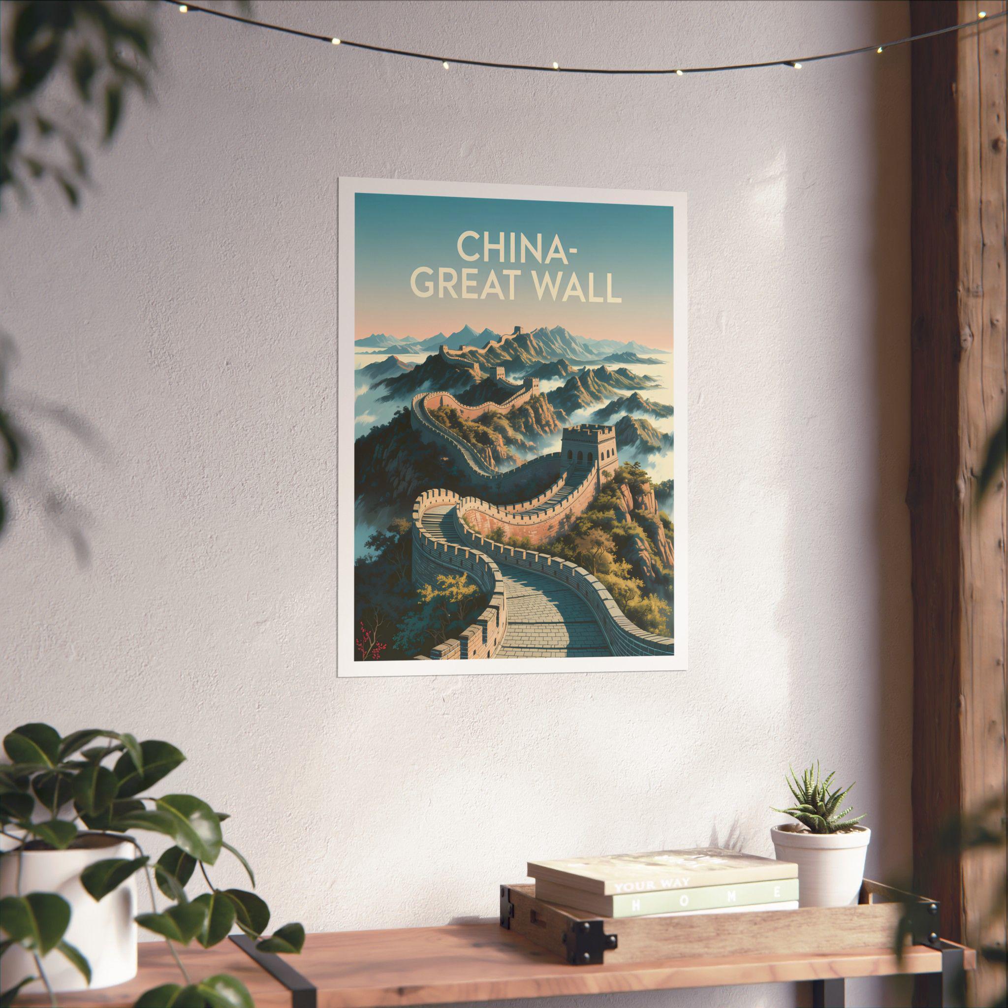 Great Wall of China Poster – Historic Chinese Landmark Art Print for ...