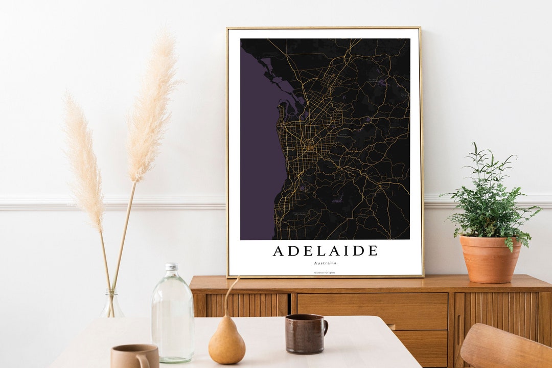 ADELAIDE POSTER Printable Poster Print Map Map Australia Digital ...