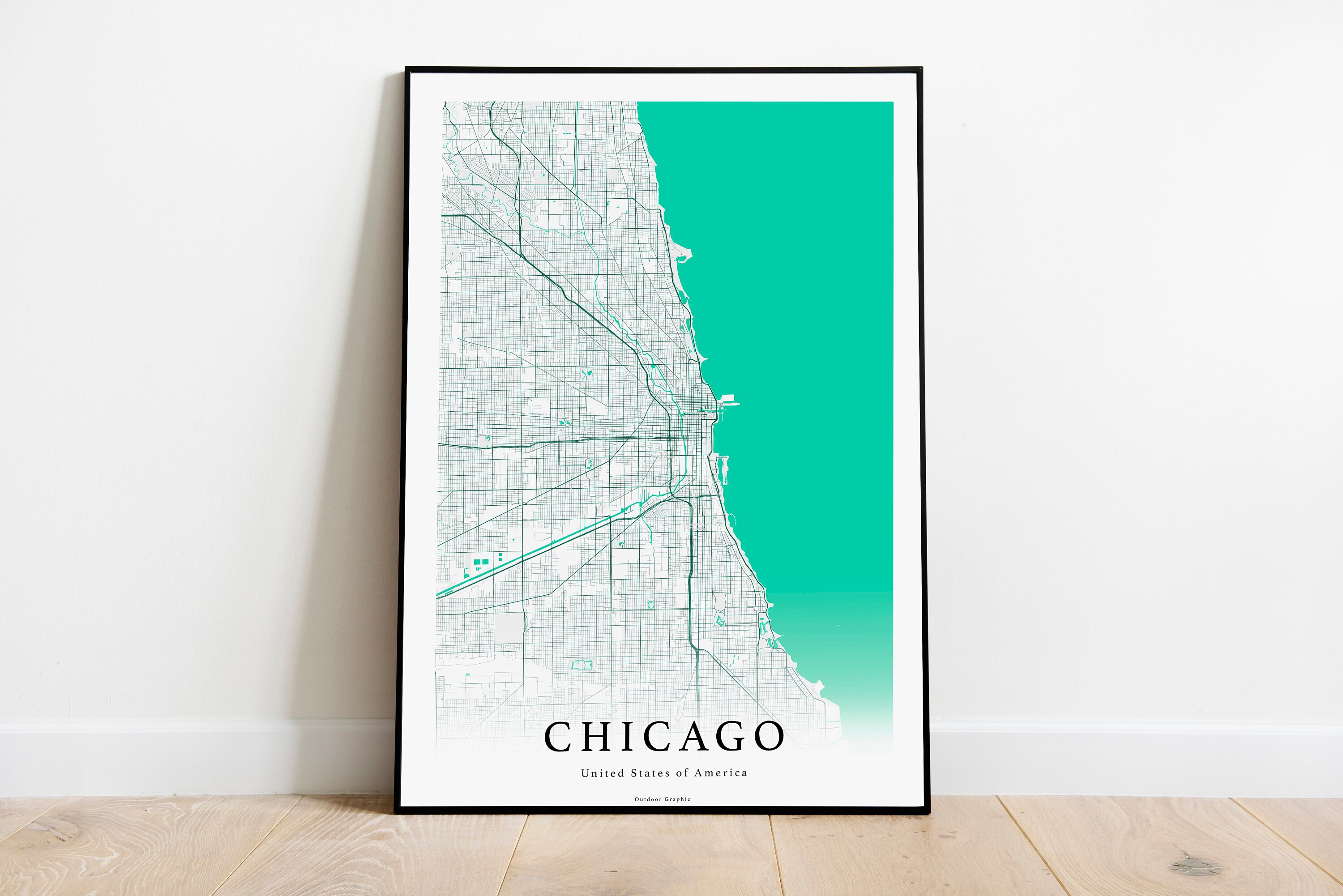 CHICAGO POSTER USA Map chicago Print United States Poster wall Art City ...