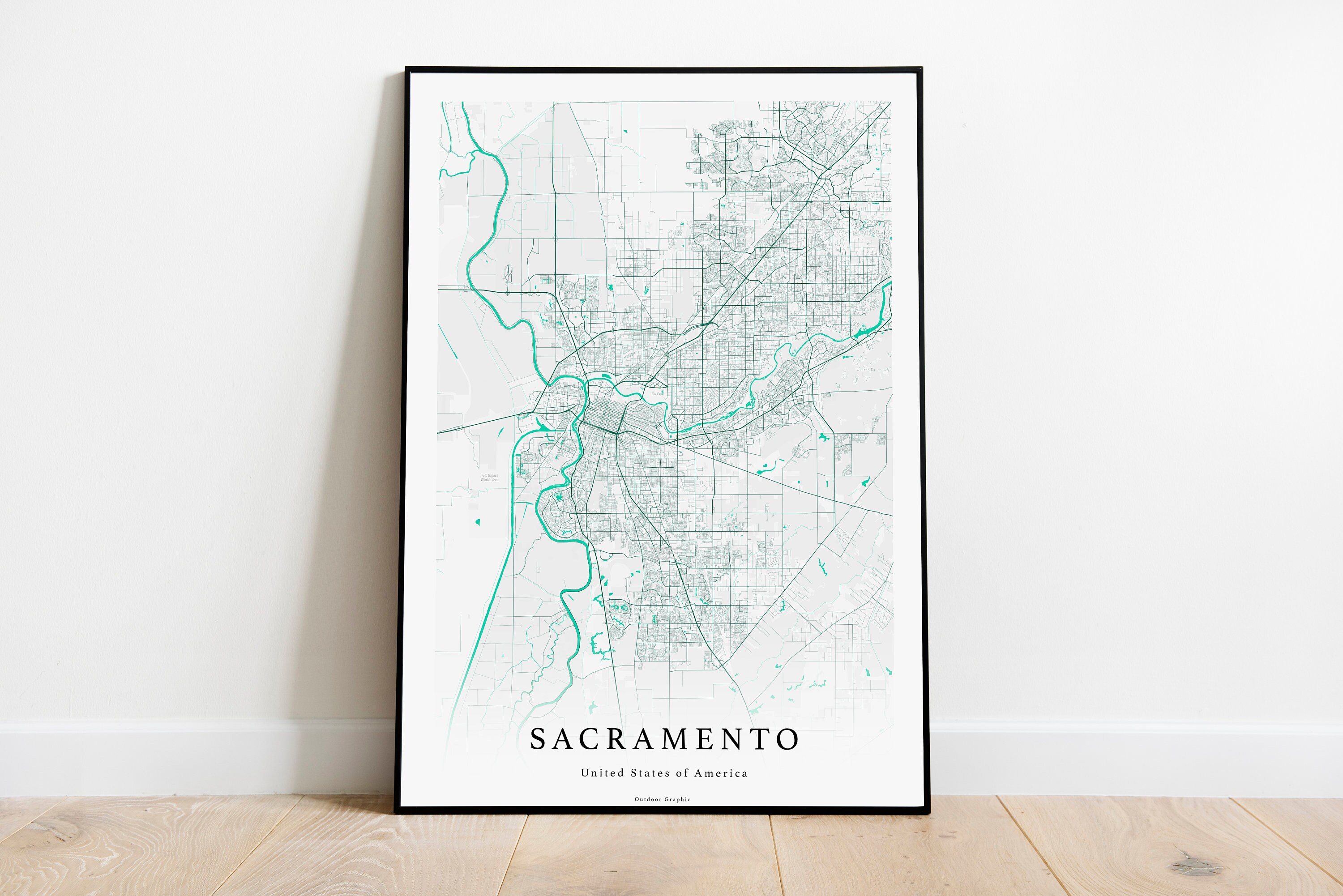 SACRAMENTO POSTER Printable Poster Print Map Map of United States ...