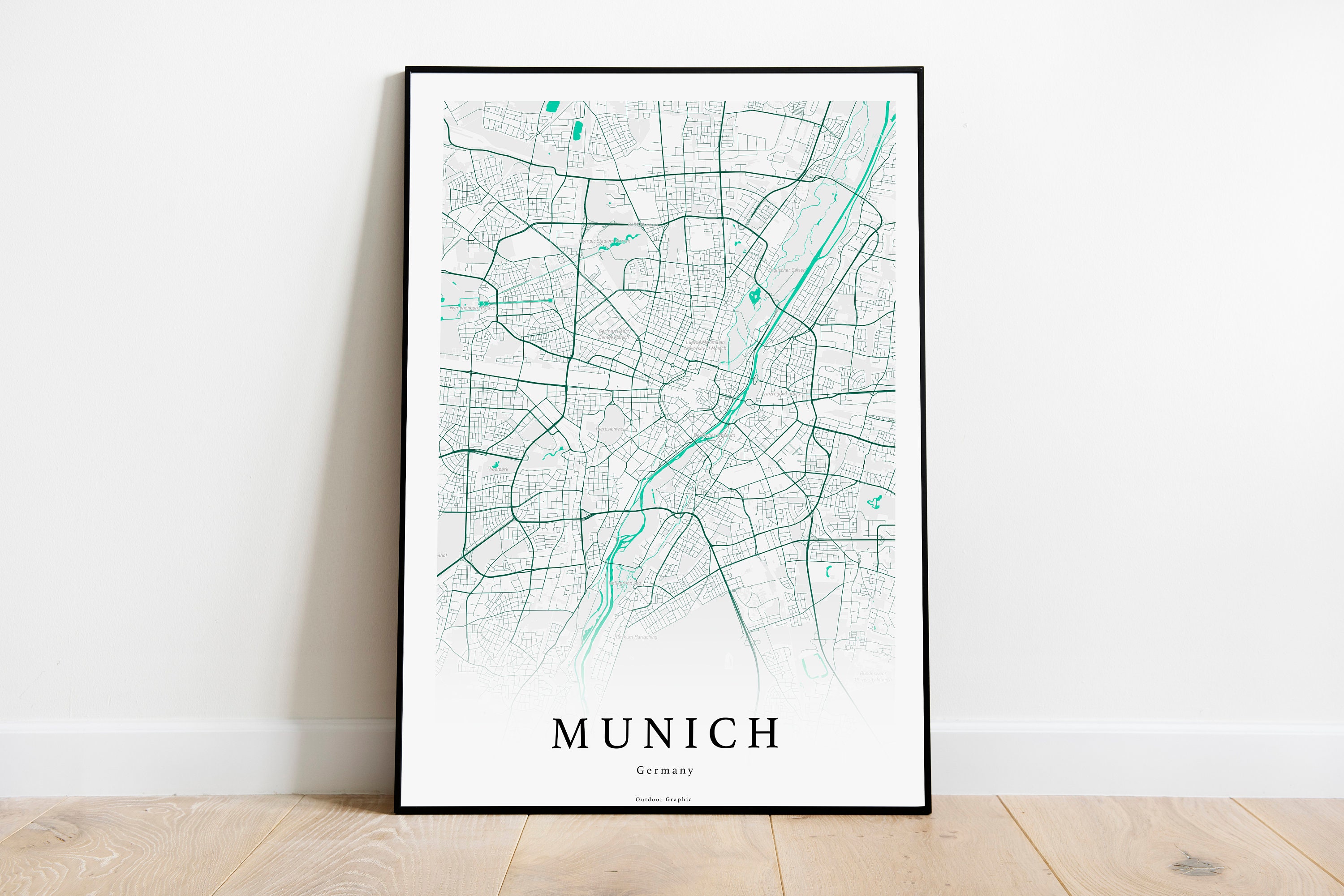POSTER MUNICH Printable Poster Print Map Map Germany Digital Download ...