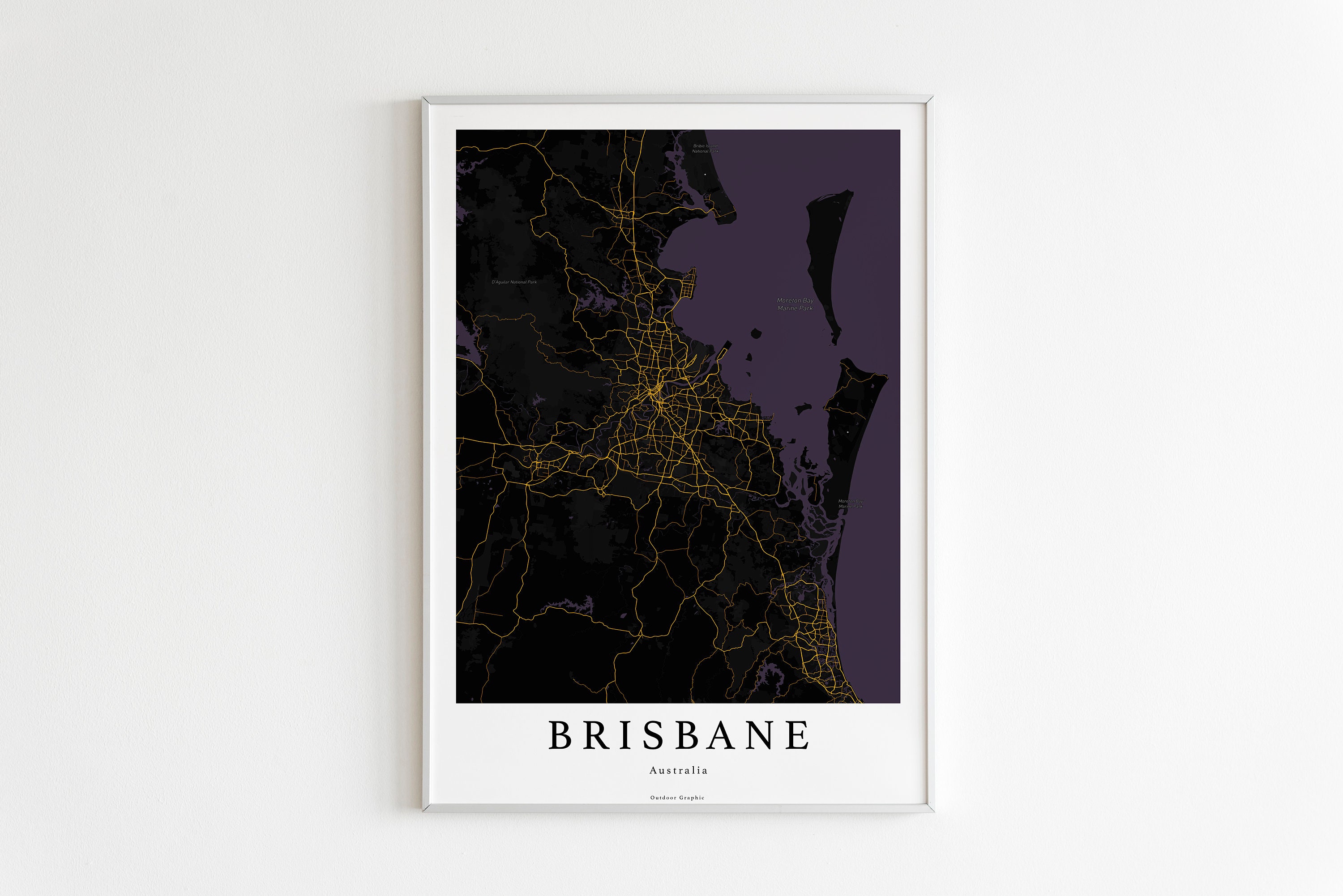 BRISBANE POSTER Printable Poster Print Map Map Australia Digital ...