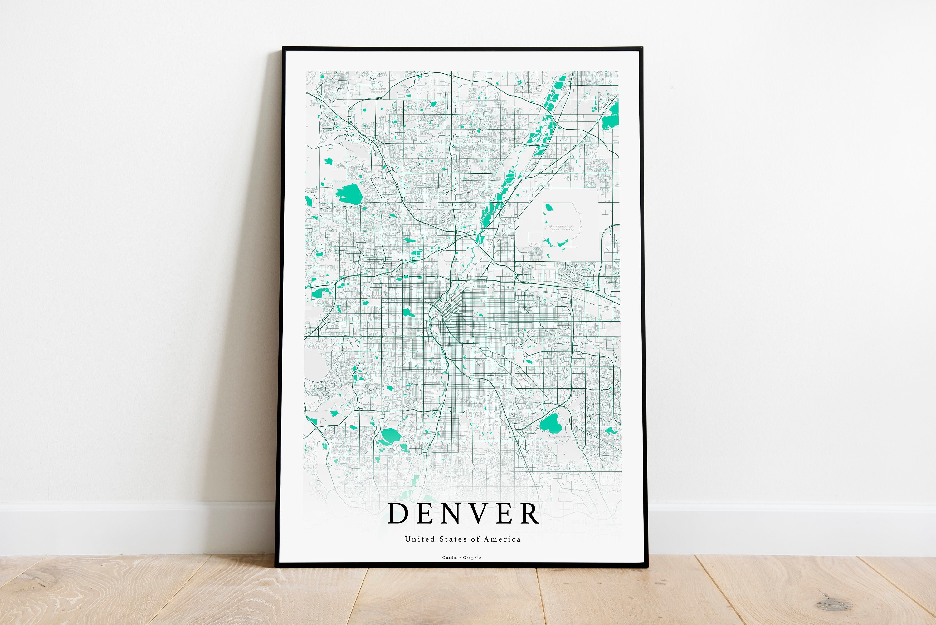 POSTER DENVER USA Map denver Print United States Poster wall Art City ...