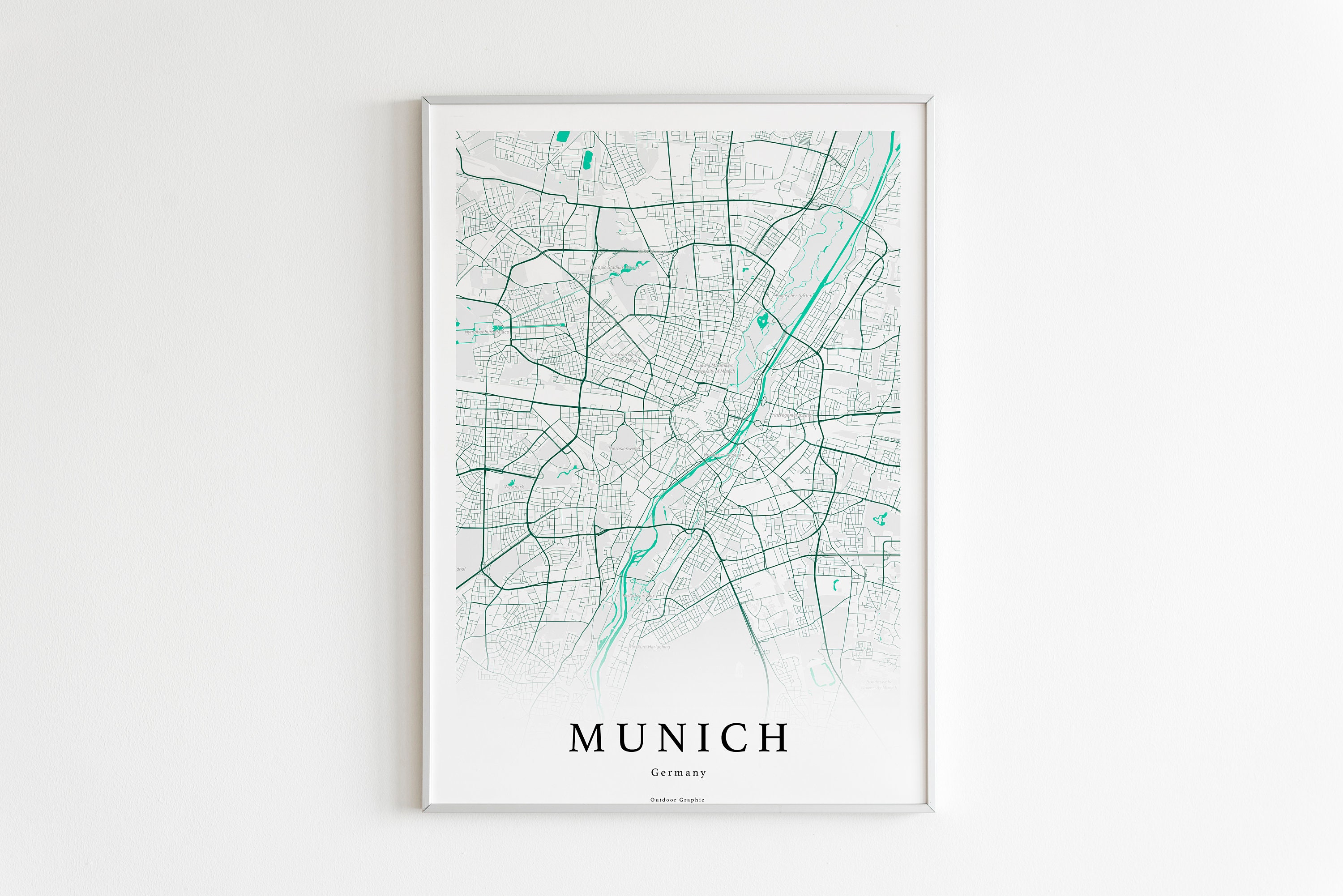 POSTER MUNICH Printable Poster Print Map Map Germany Digital Download ...