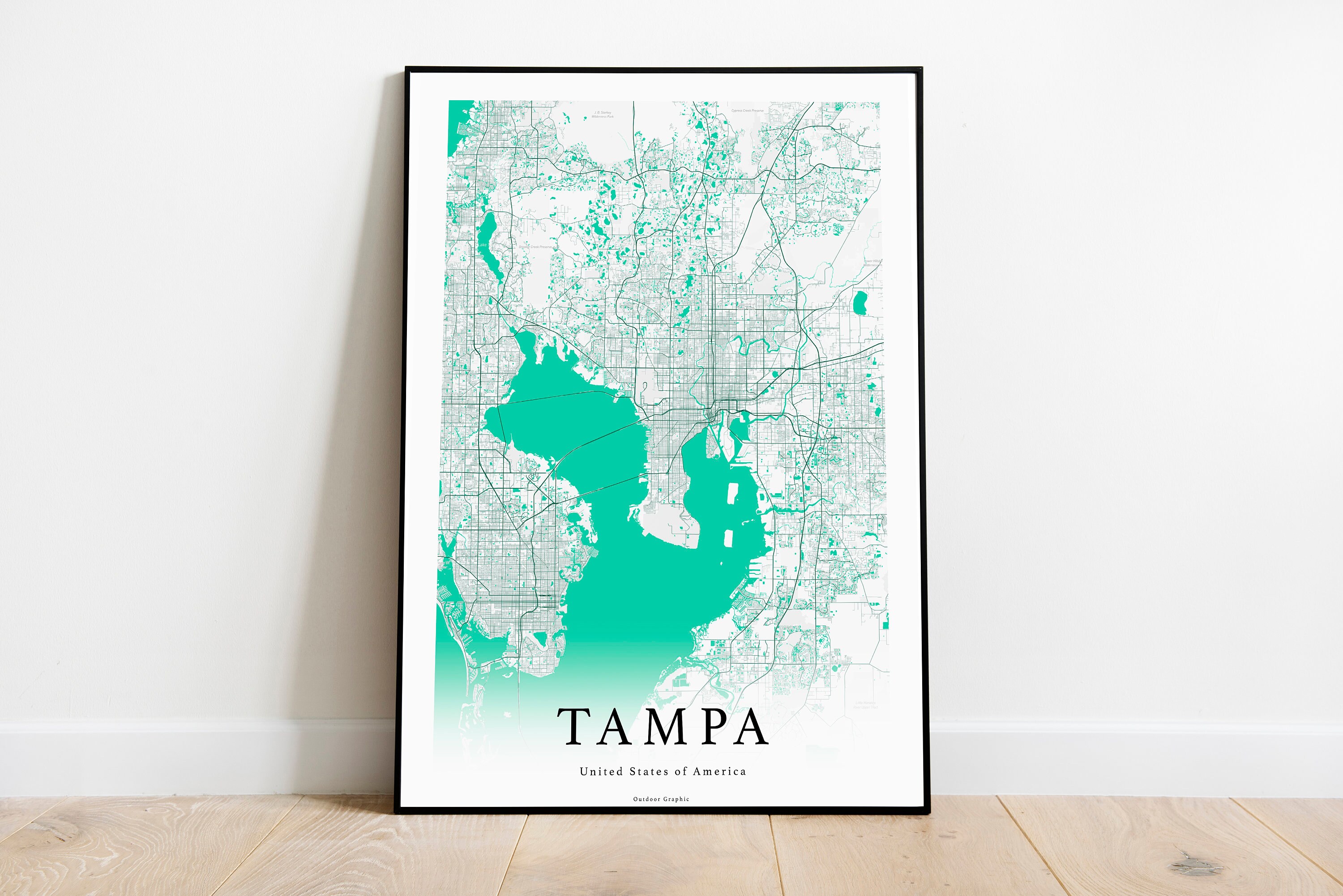 TAMPA POSTER Florida Map Tampa Print Art Poster wall Art City Map ...