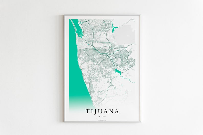 TIJUANA POSTER Mexico Map tijuana Print Digital Download Wall Art City Map Printable City Map ...