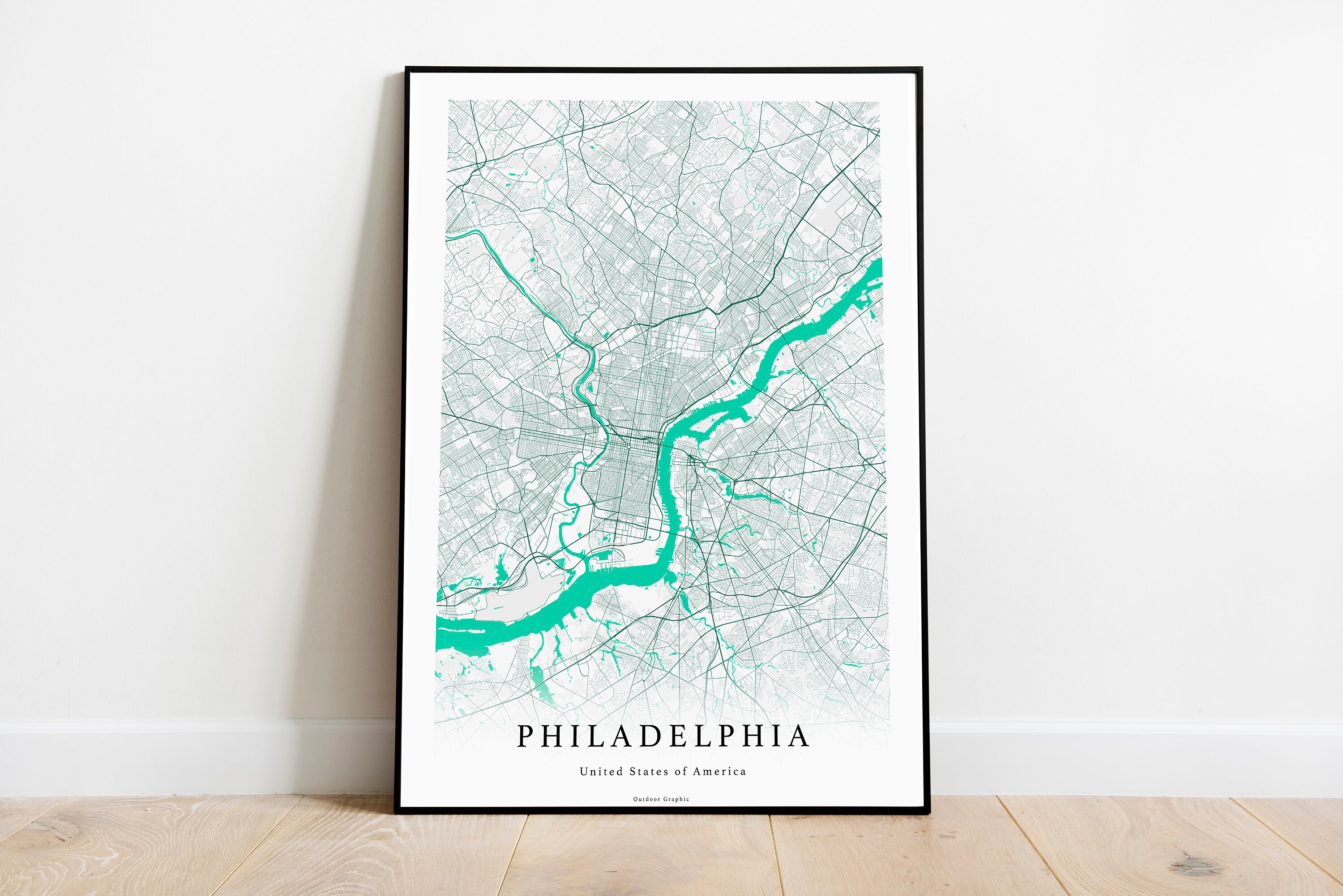 PHILADELPHIA POSTER USA Map philadelphia Print Art wall Art City Map ...