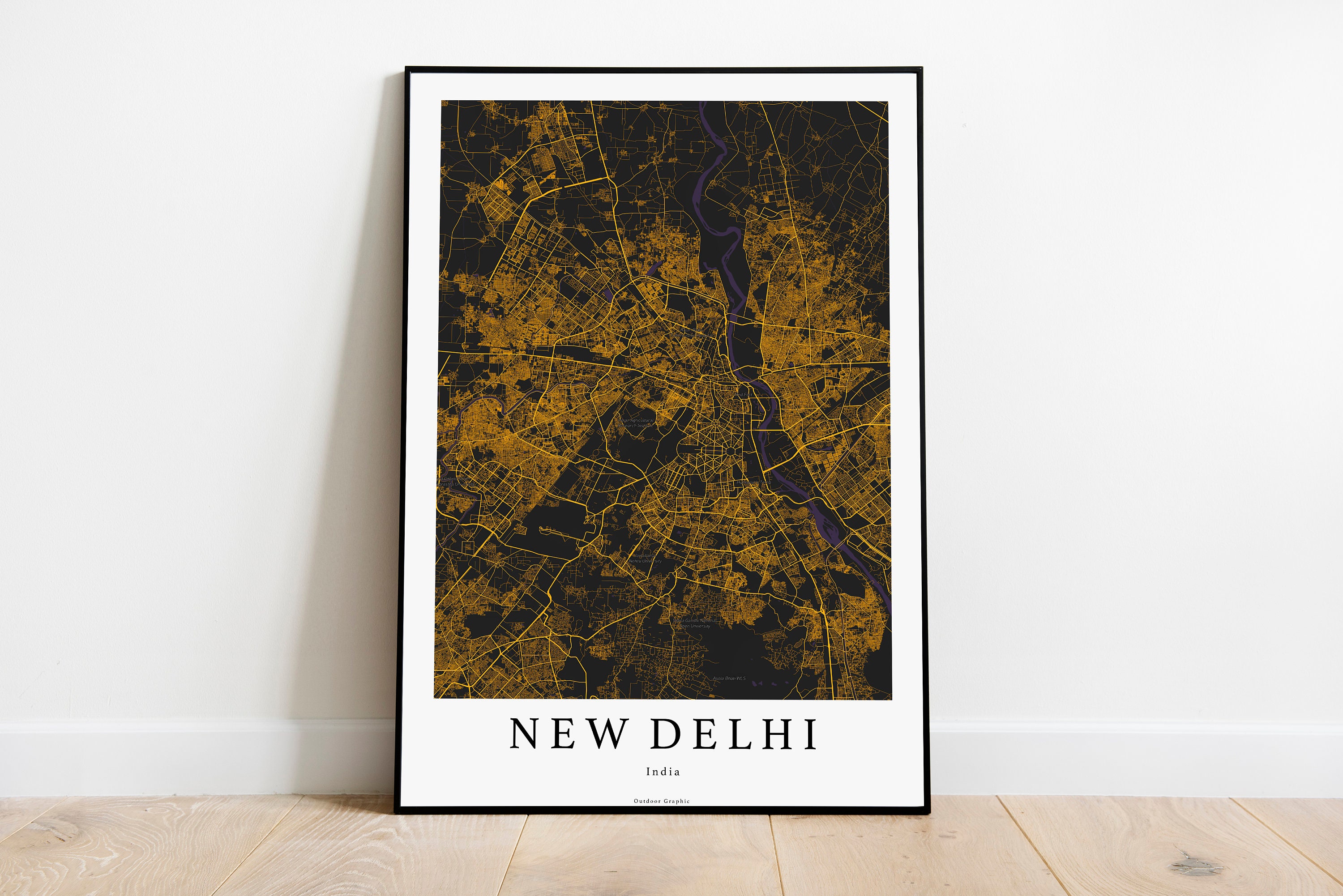 POSTER NEW DELHI Printable Poster Print Map Map India Digital Download ...