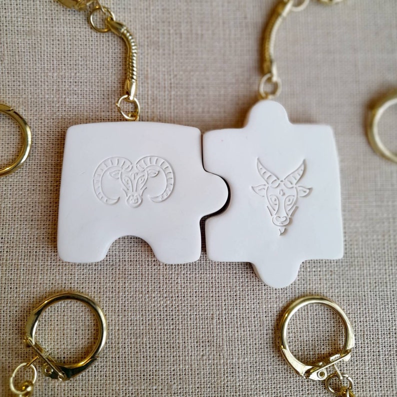 Zodiac Key Chain/key Ring/couples Key Ring/friendship Key Ring/star ...