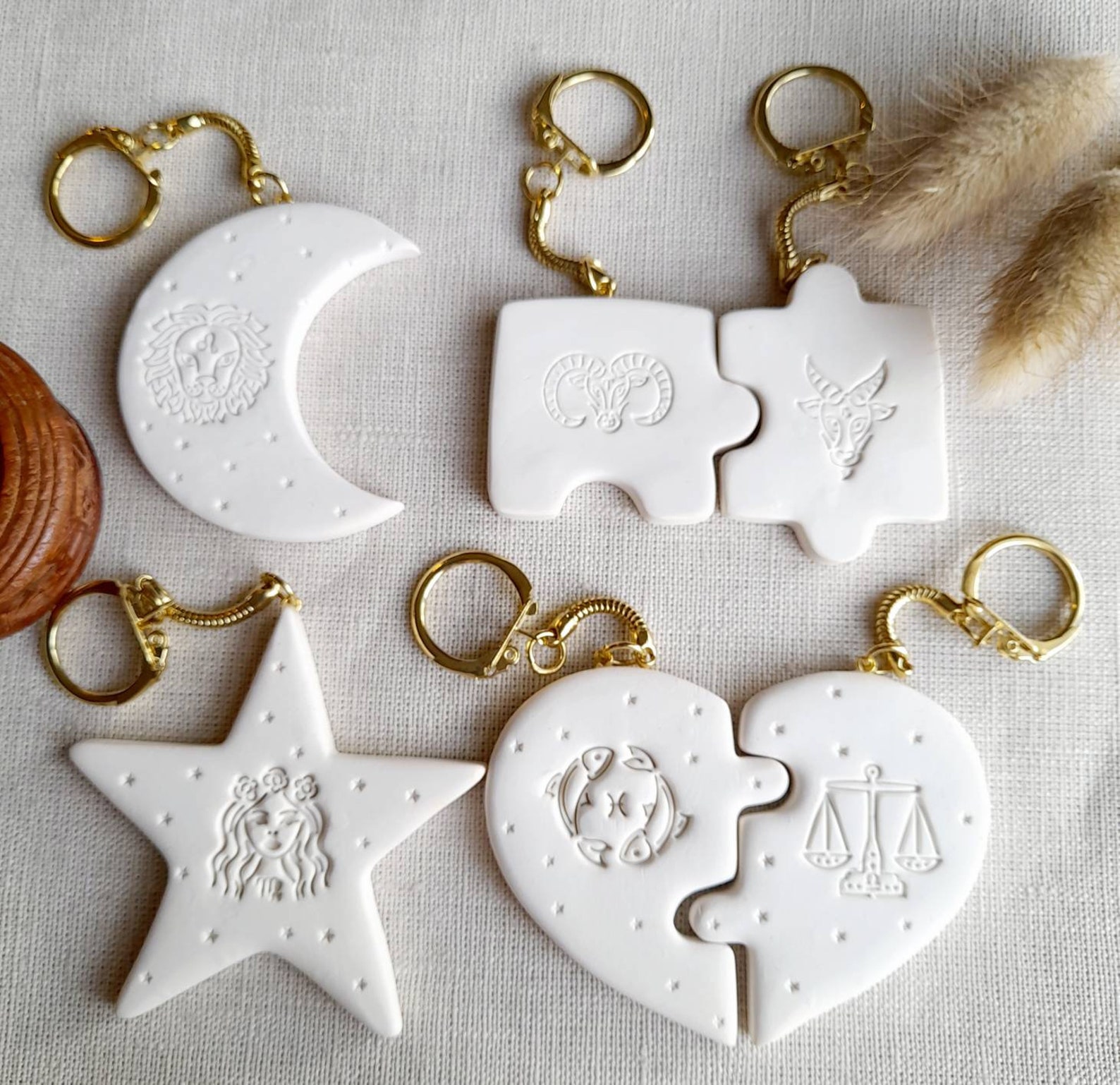 Zodiac Key Chain/key Ring/couples Key Ring/friendship Key Ring/star ...