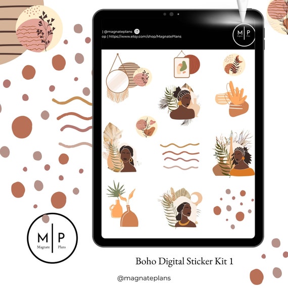 Boho Digital Sticker Kit 1 - Etsy