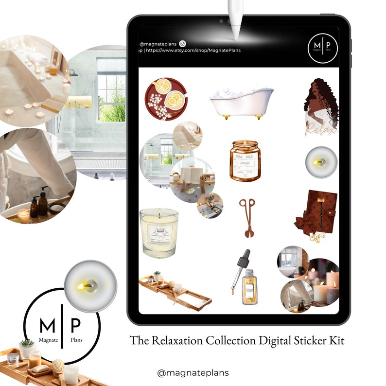 The Relaxation Collection Digital Sticker Kit - Etsy