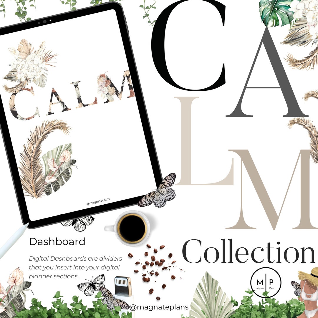 Calm Collection Digital Planner Dashboard - Etsy