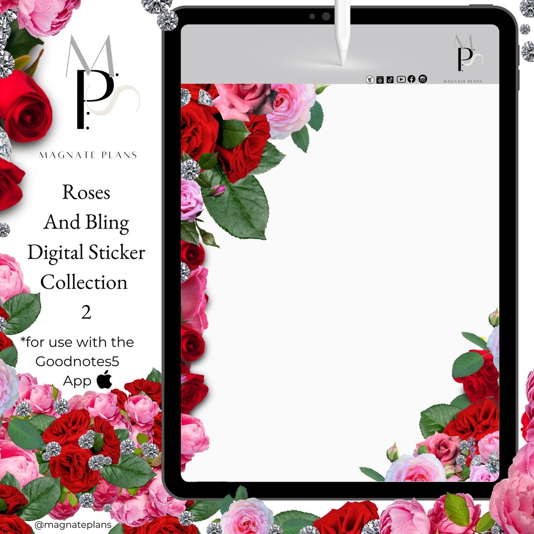Roses and Bling Digital Sticker Collection 2 - Etsy