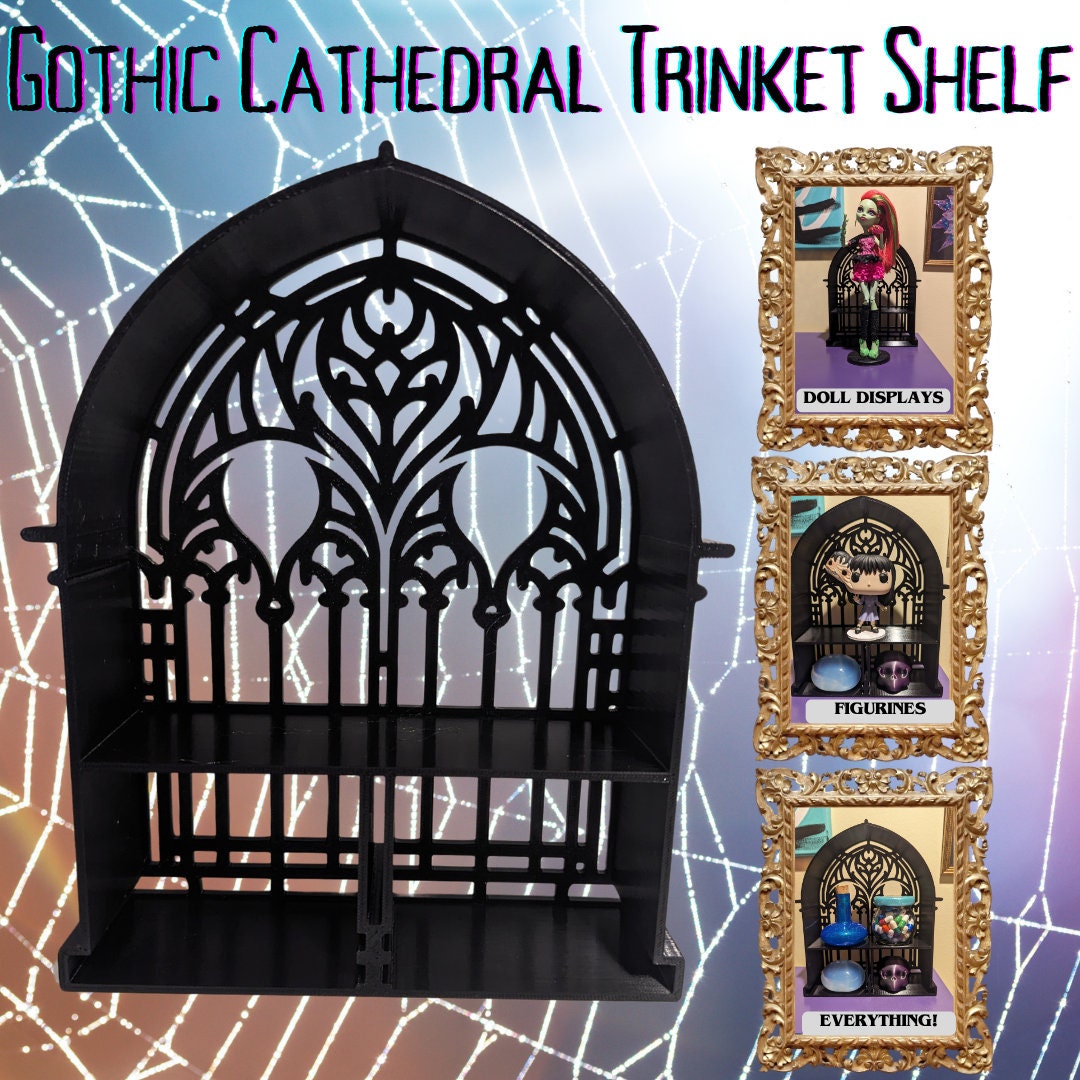 Gothic Cathedral Window Trinket Shelf Perfect for Occult Decor Display ...