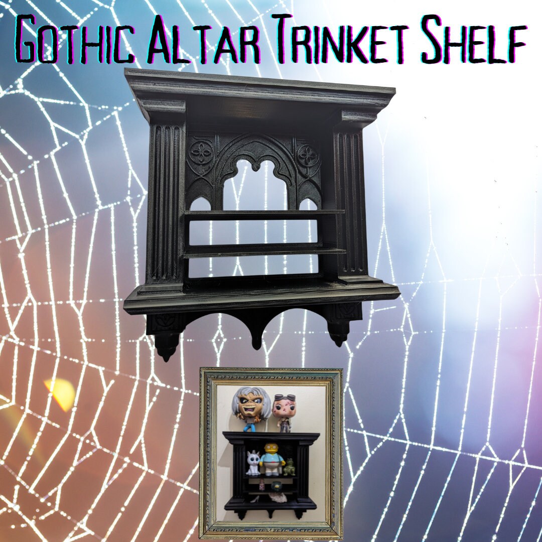 Gothic Altar Floating Trinket Shelf Perfect for Occult Decor Display ...