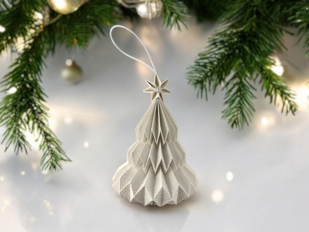Handcrafted Origami Christmas Tree Ornament Eco-friendly Paper Decor - Etsy