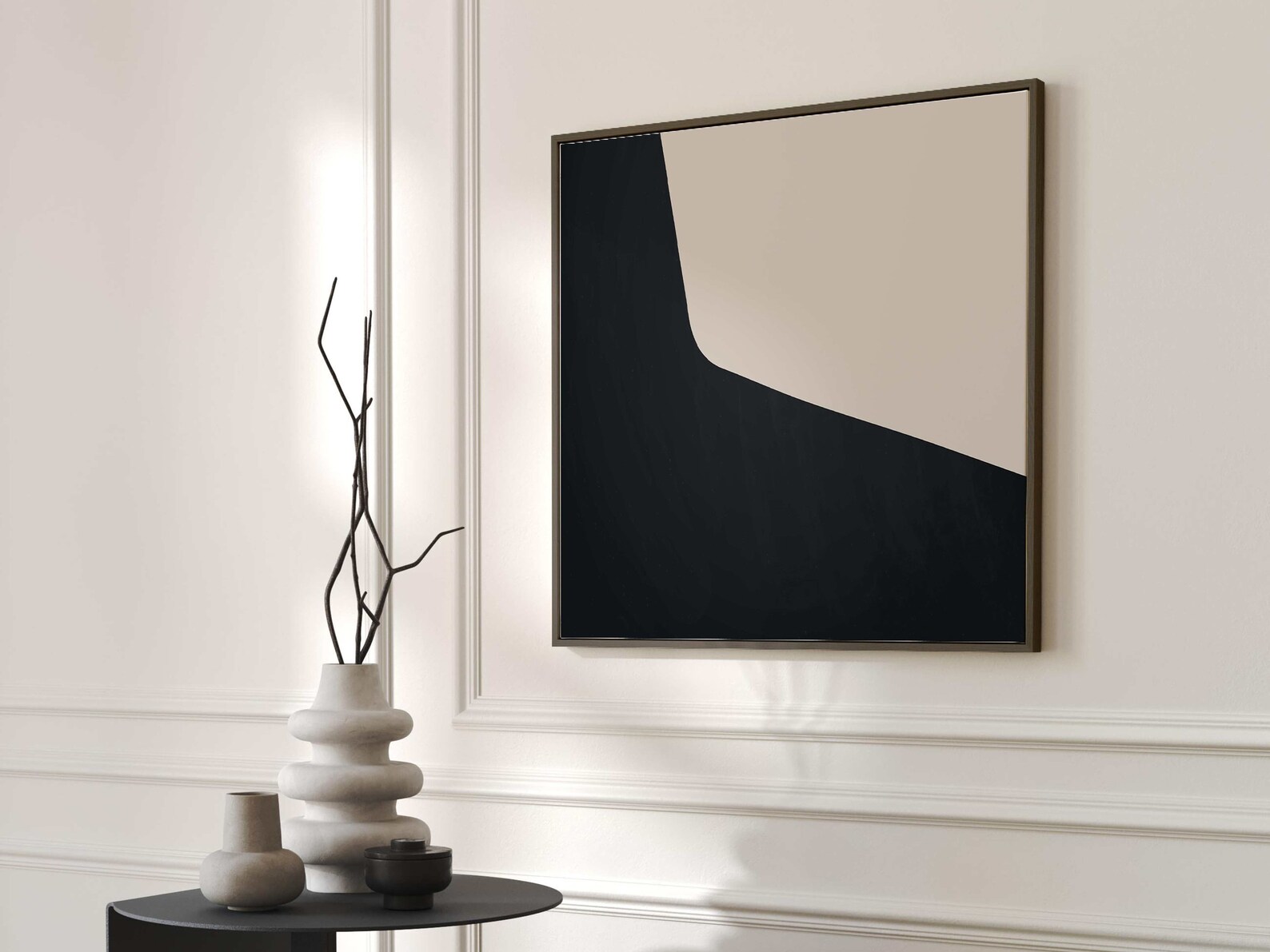 Square Canvas Wall Art, Canvas Print, Beige Abstract Art, Minimalist ...