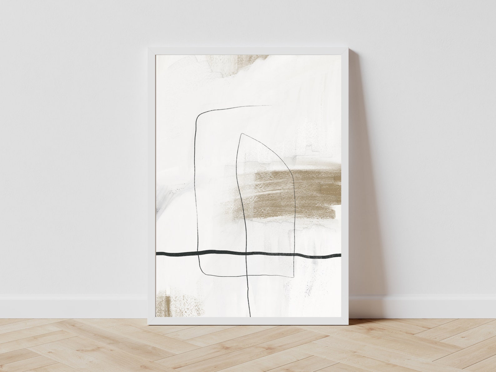 Set of 3 Beige Prints Minimalist Wall Art Abstract Art - Etsy