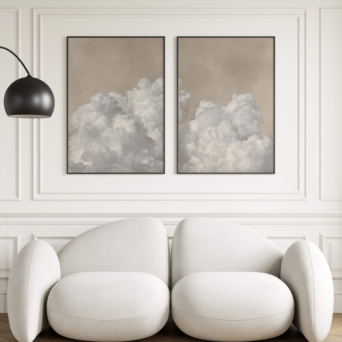 Beige Cloud Wall Art Prints, Neutral Wall Art, Set of 2 Prints ...