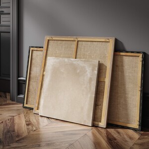 Beige Square Canvas Wall Art, Canvas Print, Abstract Art, Minimalist ...