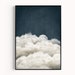Navy Blue Cloud Wall Art Print, Living Room Decor, Abstract Art ...