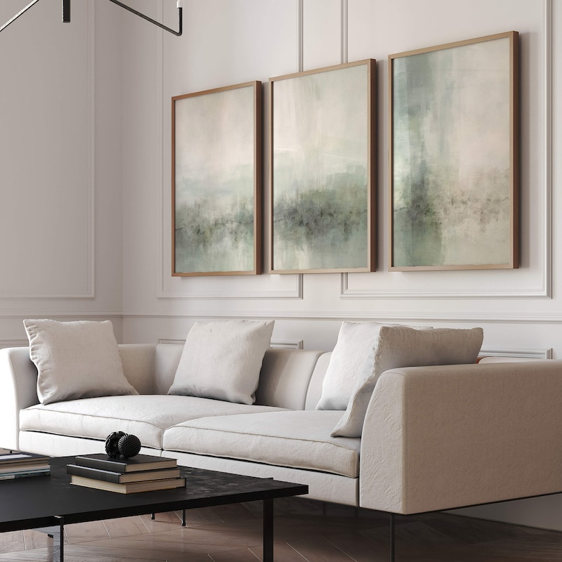 Green Landscape Triptych - Etsy UK