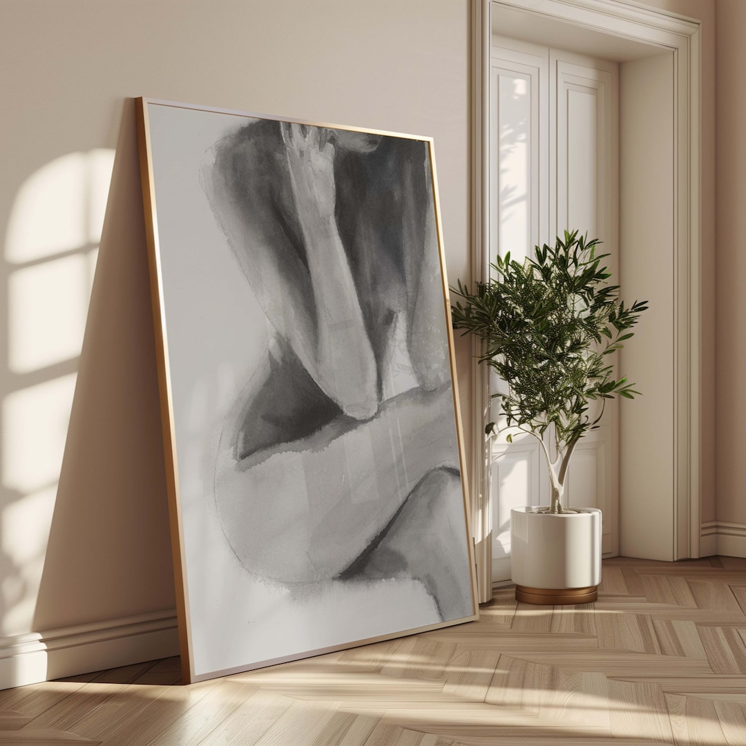Female Body Wall Art Print · Black and White Woman Illustration Poster ...