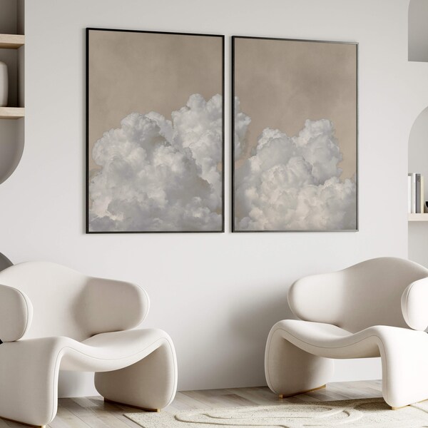 Two Cloud Wall Art - Etsy