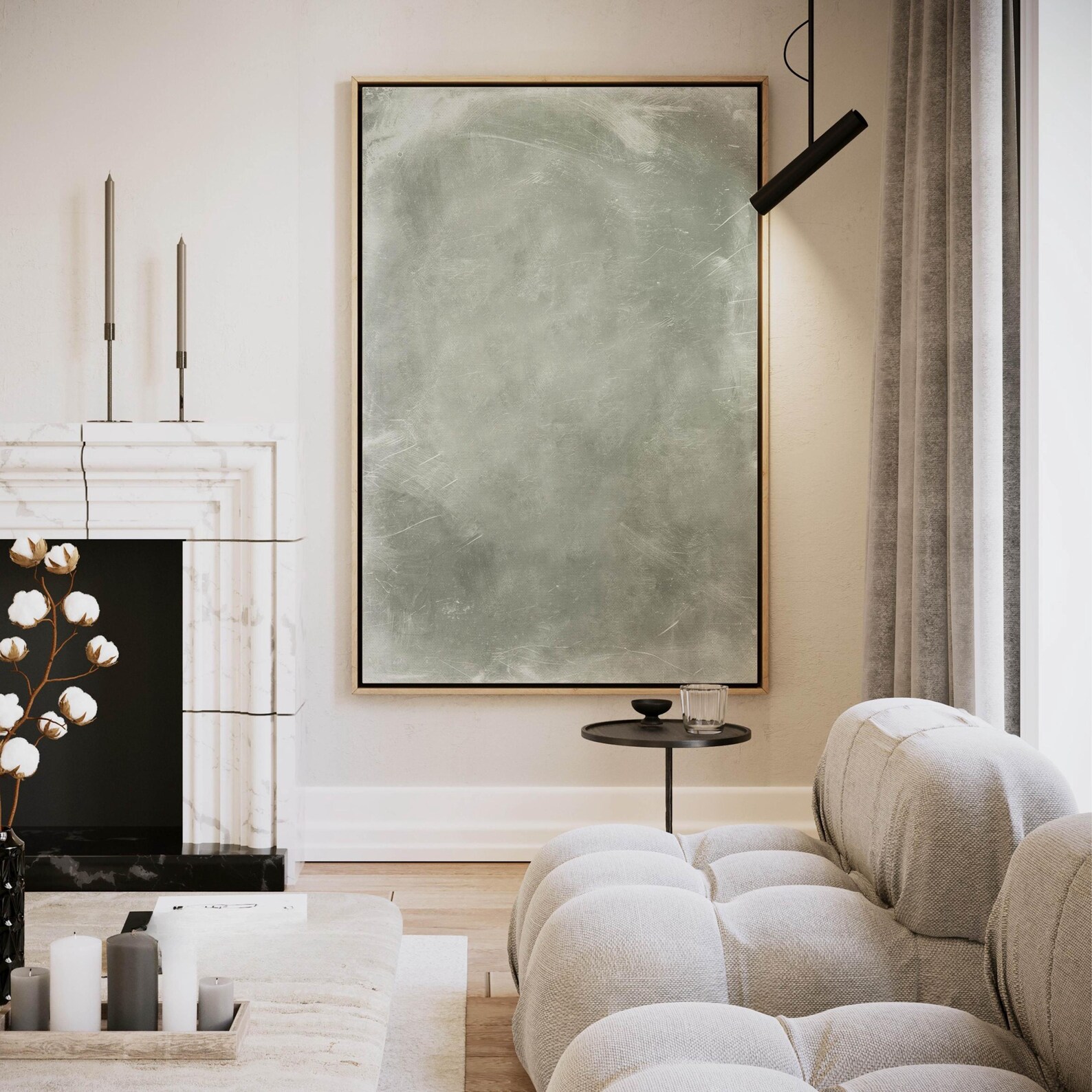 Sage Green Canvas Wall Art, Wabi Sabi Wall Art, Framed Art Print, Large ...