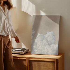 Beige Clouds Canvas Wall Art, Set of 2 Floating Frame, Extra Large ...