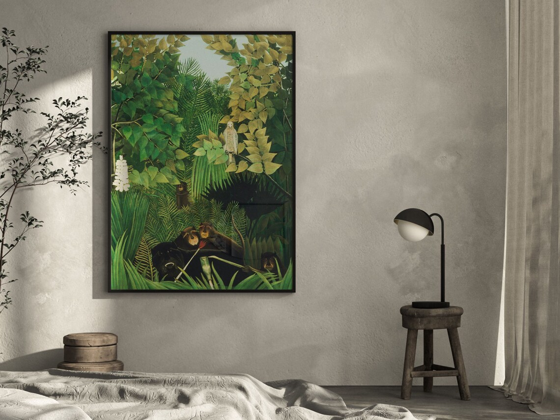 Henri Rousseau Prints, the Equatorial Jungle, Merry Jesters, Set of 2 ...