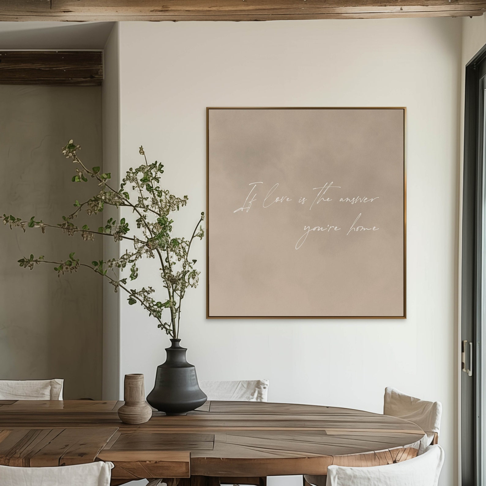 Neutral Minimalist Canvas Wall Art, If Love is the Answer You're Home ...