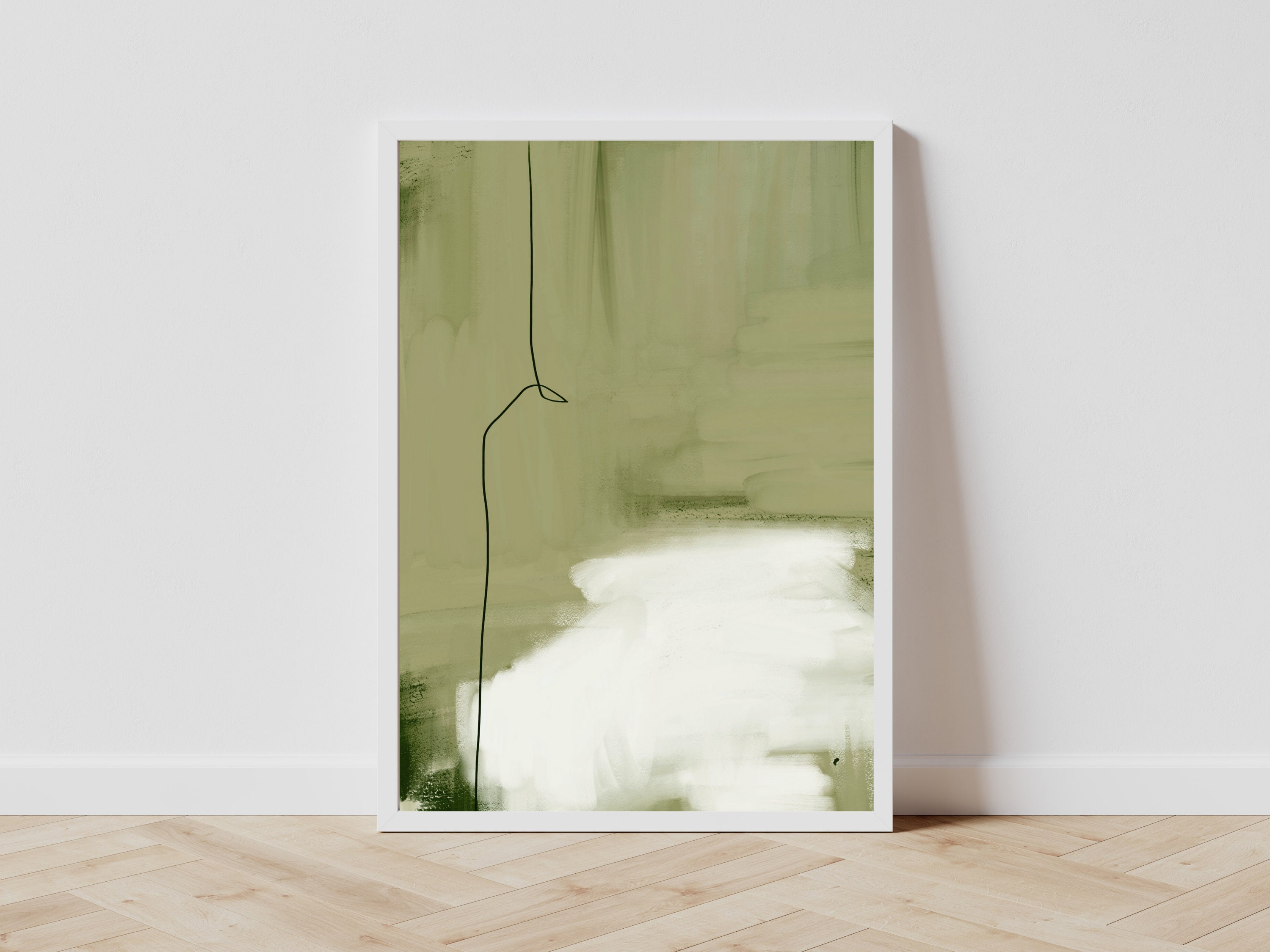 Emerald Green Line Drawing Set of 3 Prints Abstract Art - Etsy