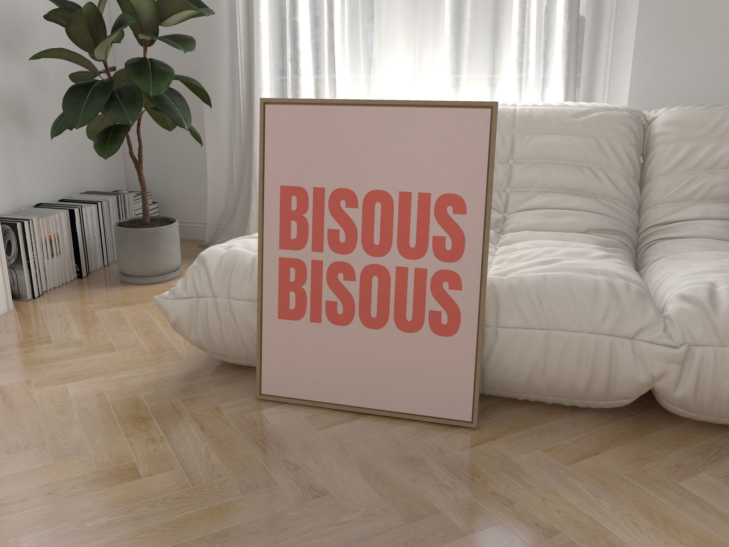 Bisous Bisous Kiss Art Print · Bright Wall Art, Pink & Red Wall Art ...